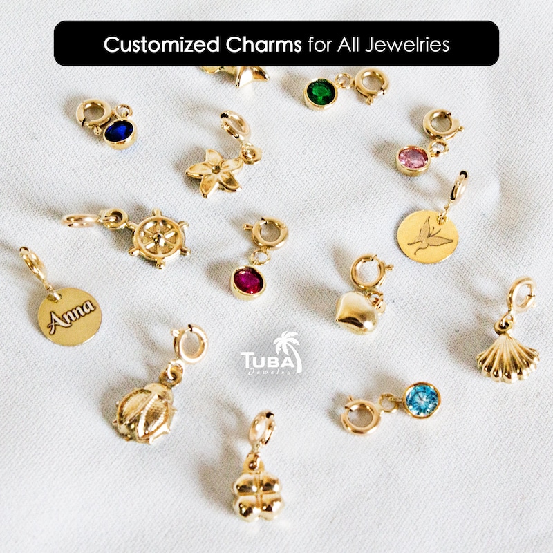 14k Gold Charm Bracelet - Etsy