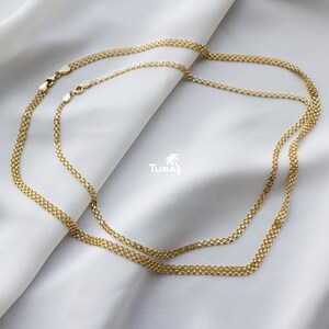 14K Gold Bismark Snake Chain Necklace, Herringbone Necklace, Curb Link ...