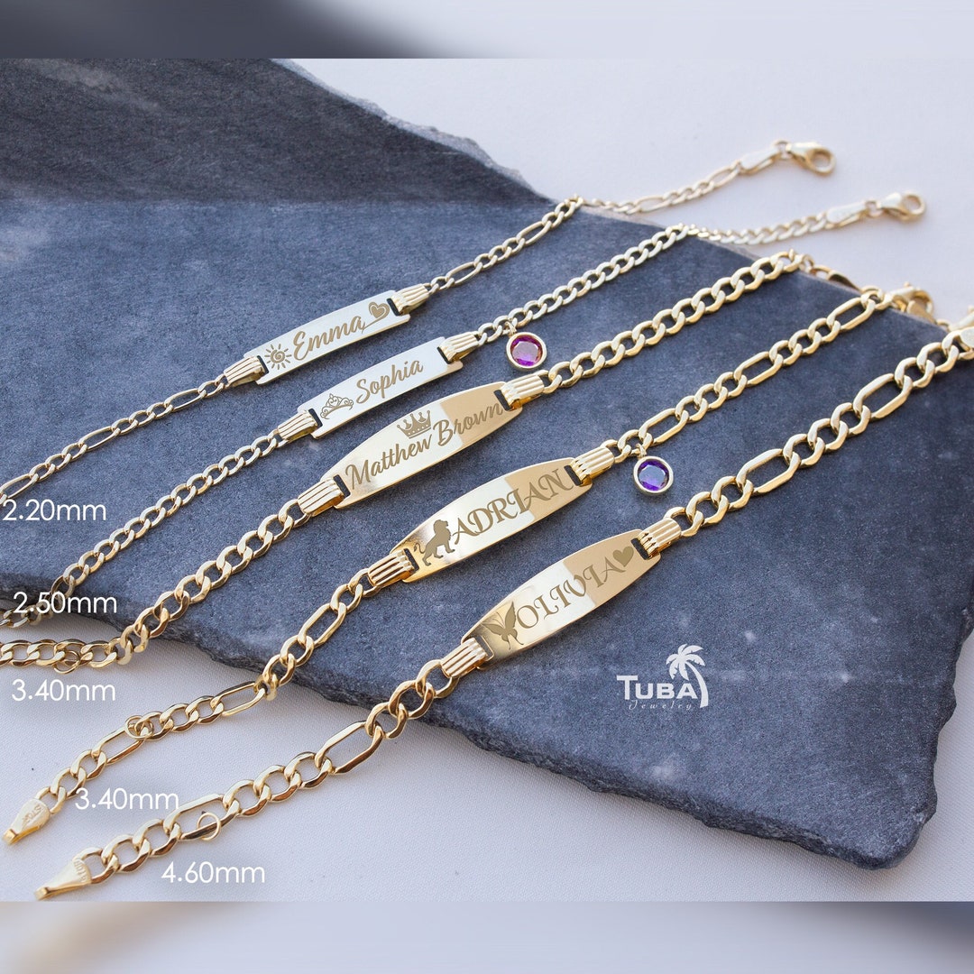 14K Gold Baby Bracelet, Baby Girl, Boy Gold Bracelet, Gold Baby ID ...