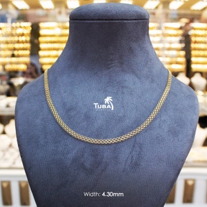 14K Gold Bismark Snake Chain Necklace: Durable Elegant Design - Etsy