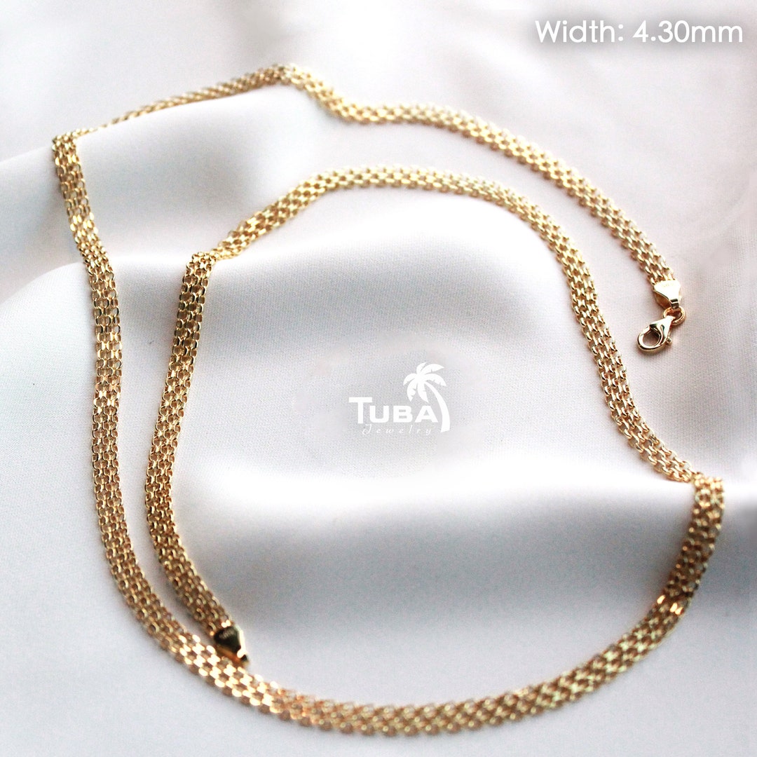 14K Gold Bismark Snake Chain Necklace: Durable Elegant Design - Etsy