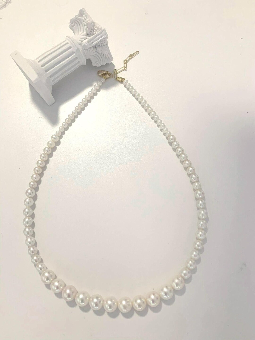Graduated Pearl Necklace | Hand-picked Real Freshwater Pearls | Gold ...