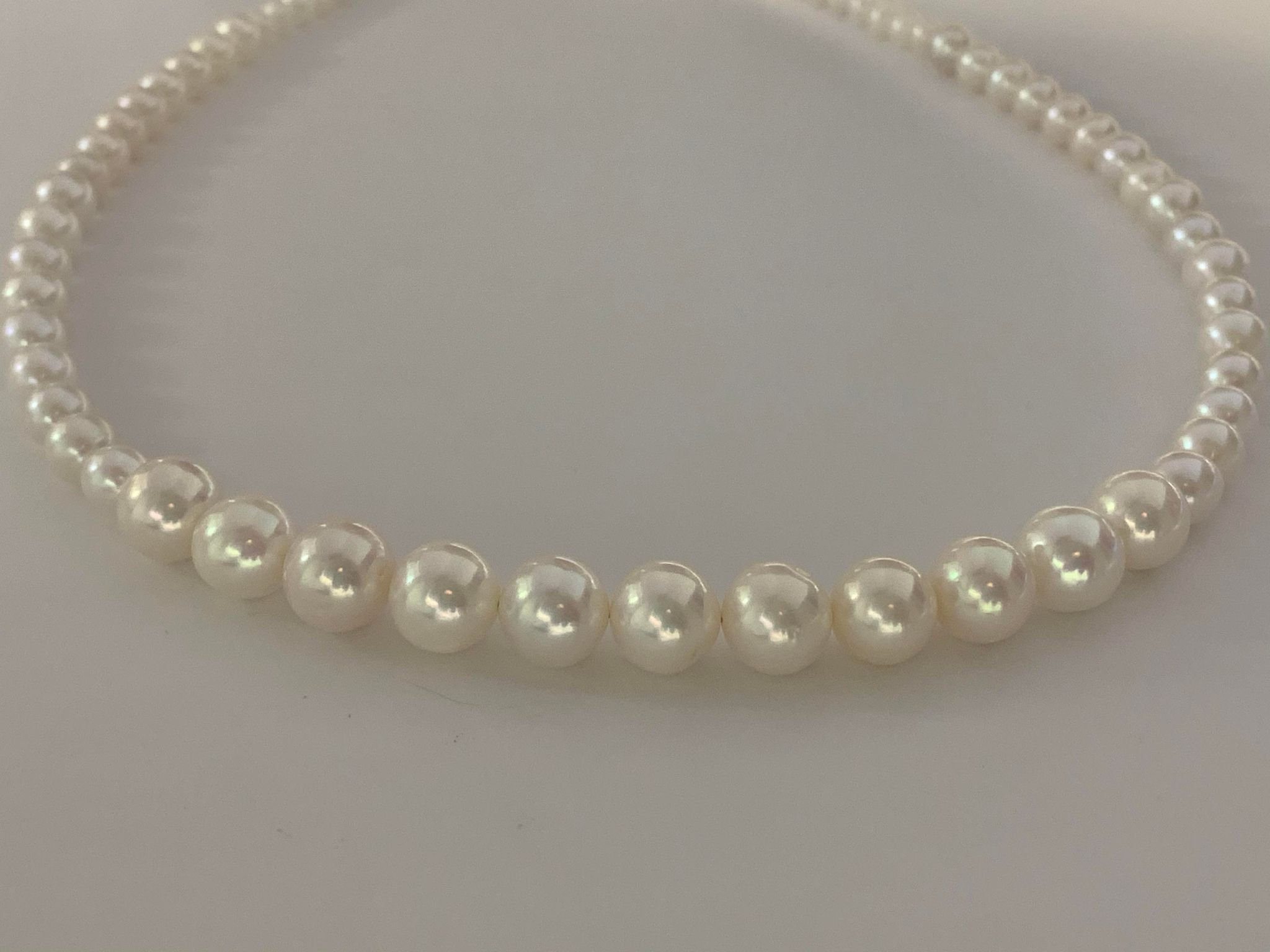 Graduated Pearl Necklace Hand-picked Real Freshwater Pearls | Etsy