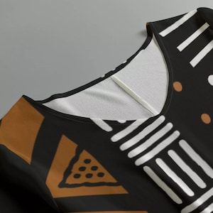 African Printed Bogolan Mud Cloth Design Thin Women's V-neck Top - Not Mud Cloth Material - Etsy