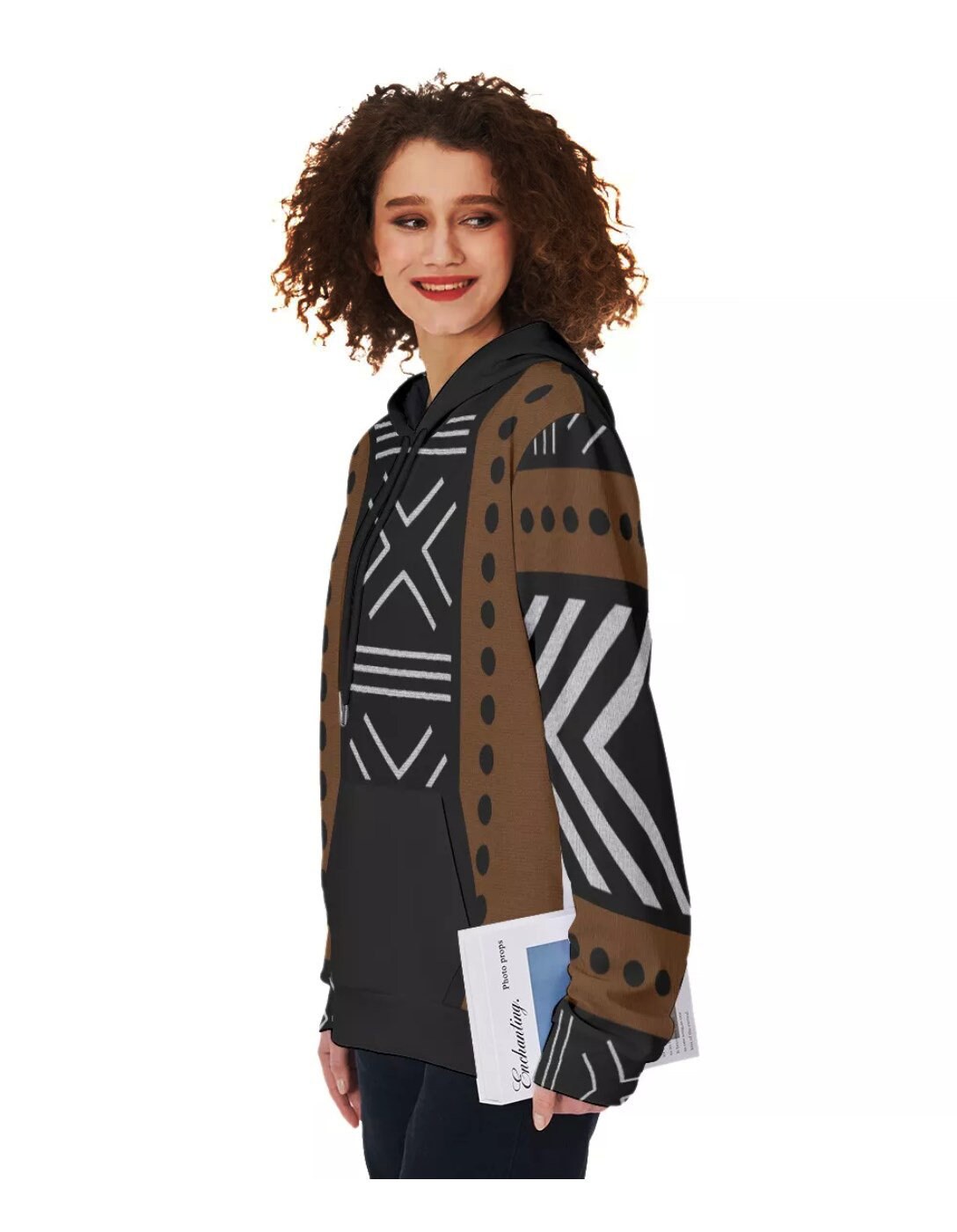 Women's Printed Stylish African Mud Cloth Inspired Pull Over Hoodie ...