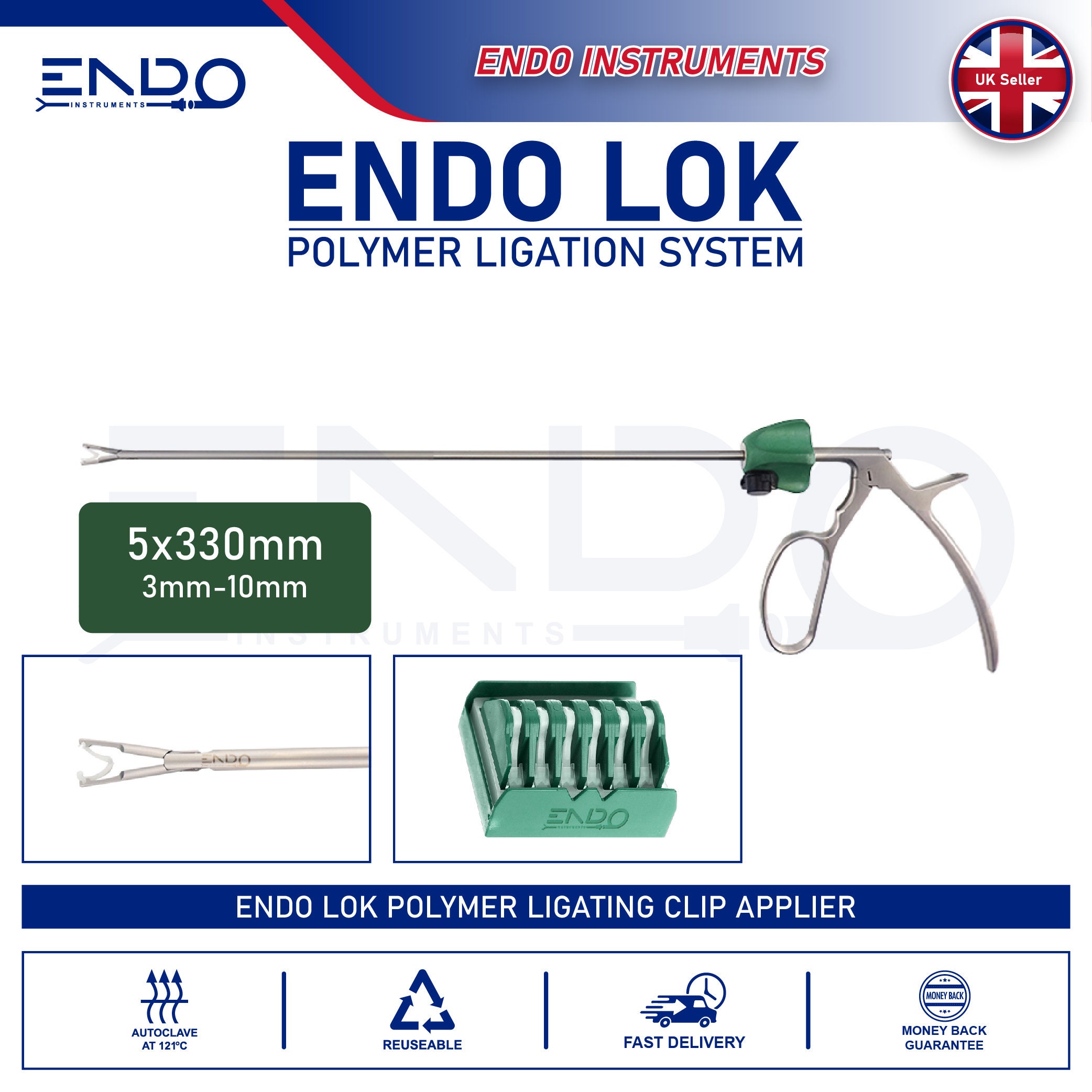 84 X Endolok Polymer Ligation Clips Endo Lok Ligating Locking System ...