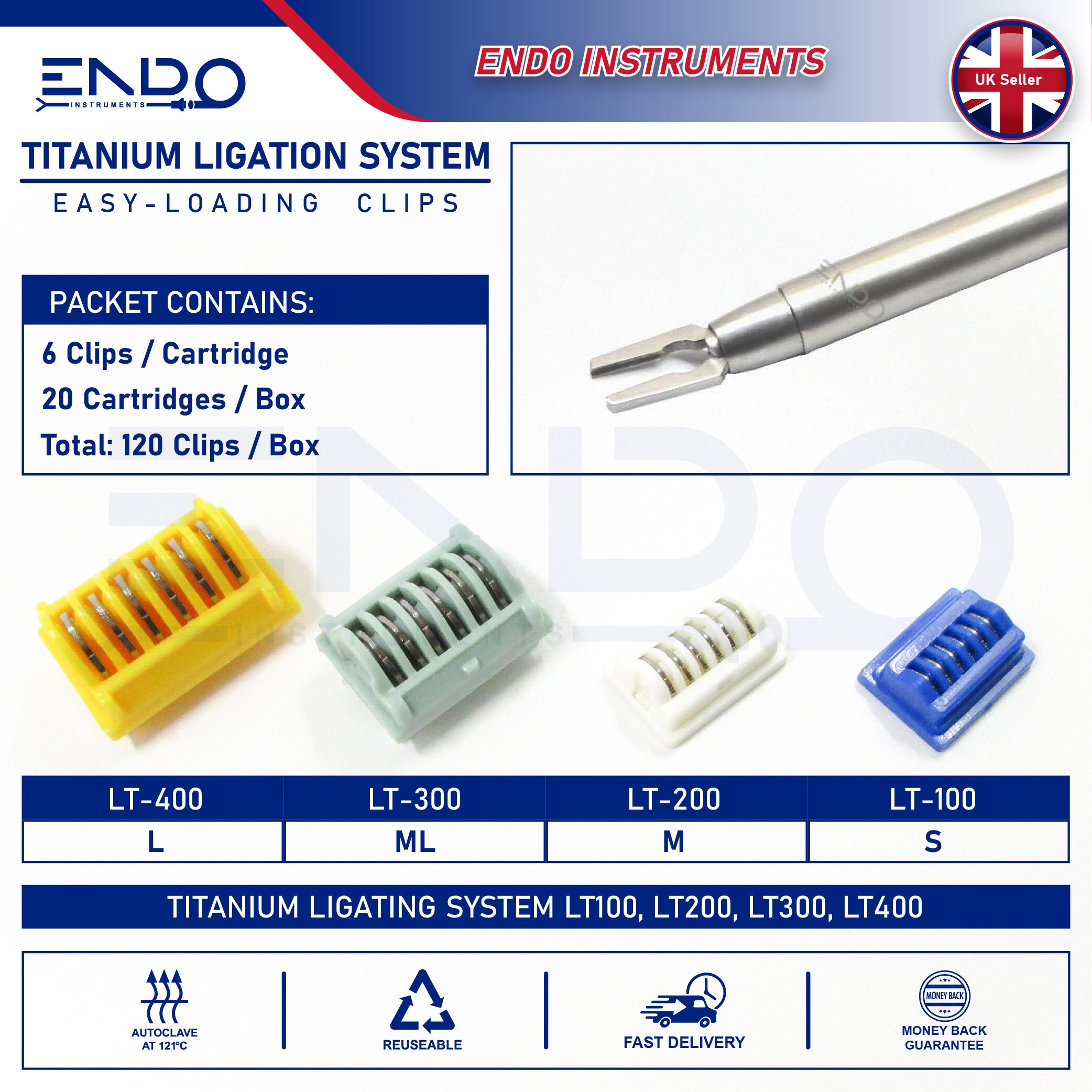 120 X Titanium Clips Ethicon Ligation Clip Ligaclip - Etsy