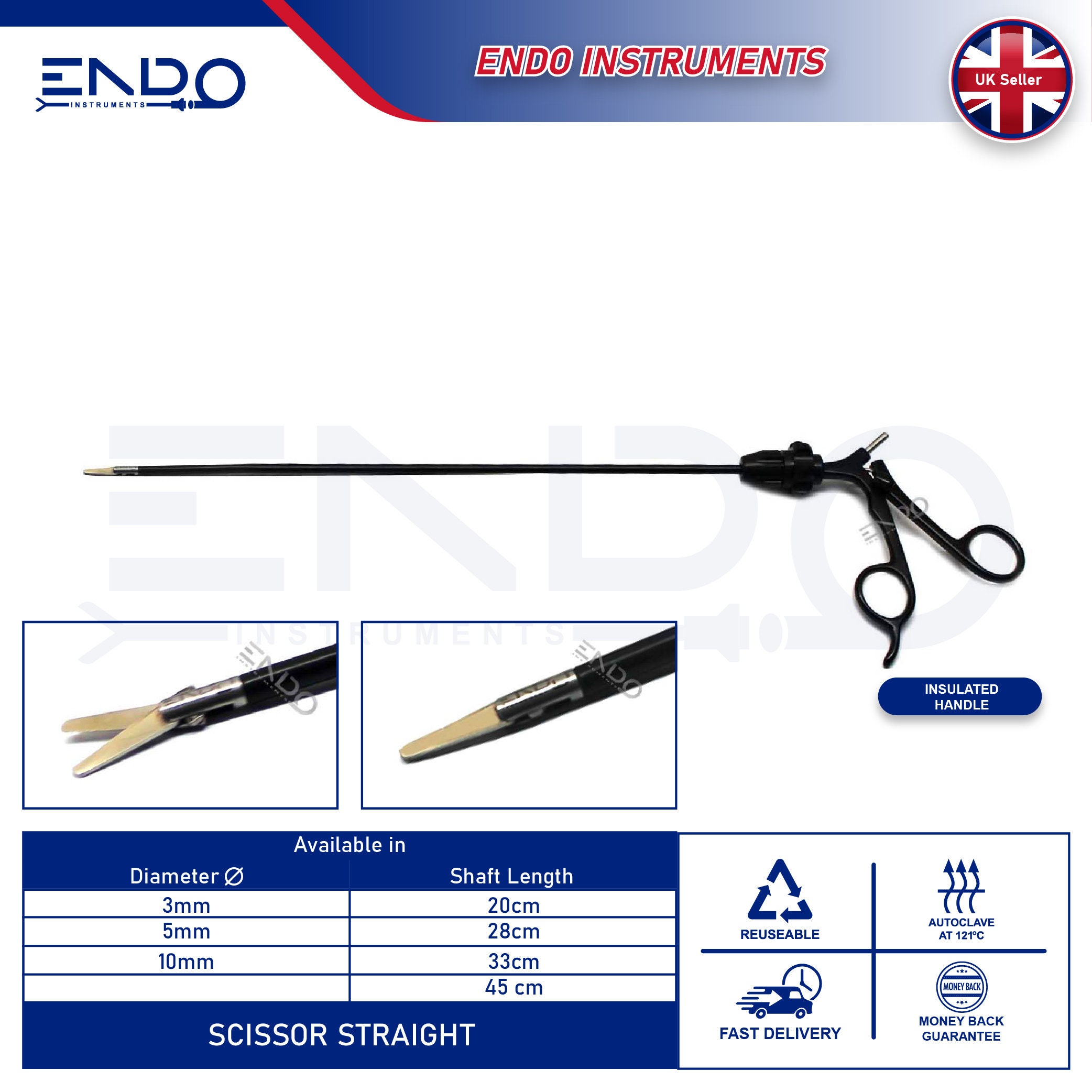 ENDO® Laparoscopy Metzenbaum Scissors Straight Laparoscopic Scissor ...