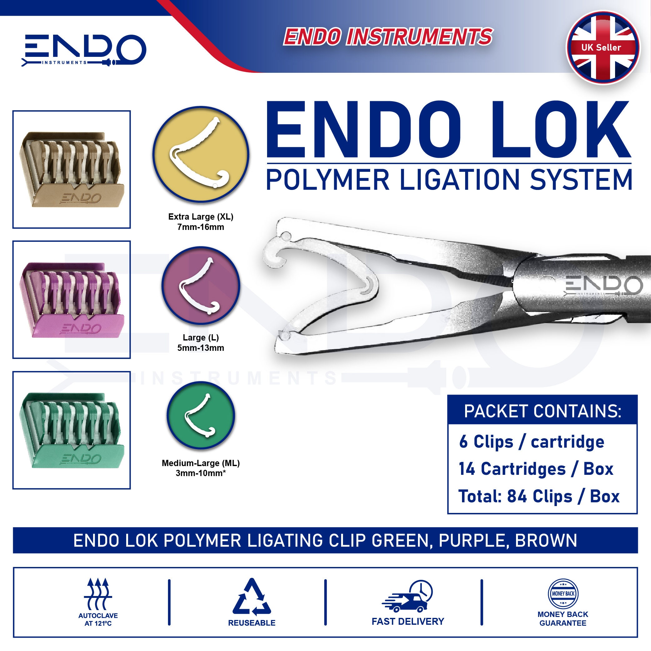 New Endolok Clip Applier Endolok Polymer Ligating Clip Applicator ...