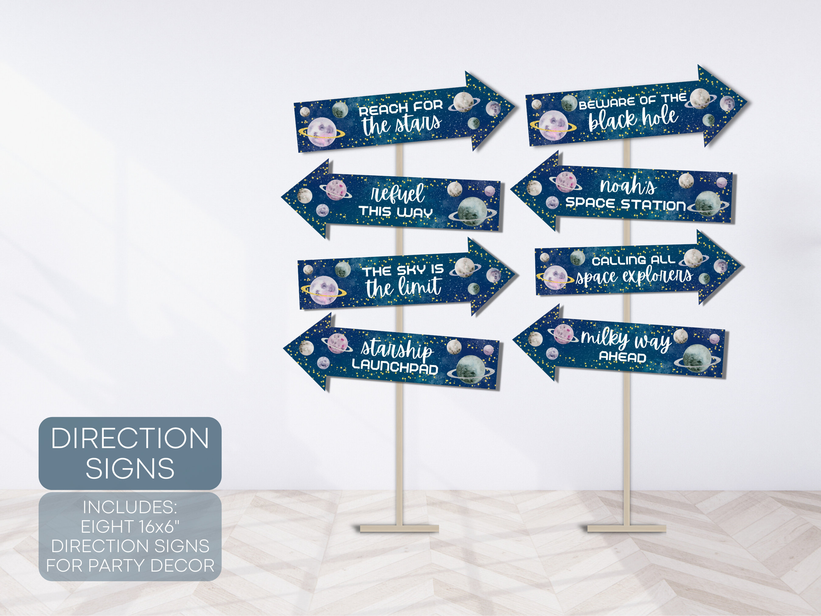 Space Direction Signs, Space Party Decor, Space Birthday Decorations ...