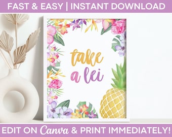 Editable Lei Sign - Etsy