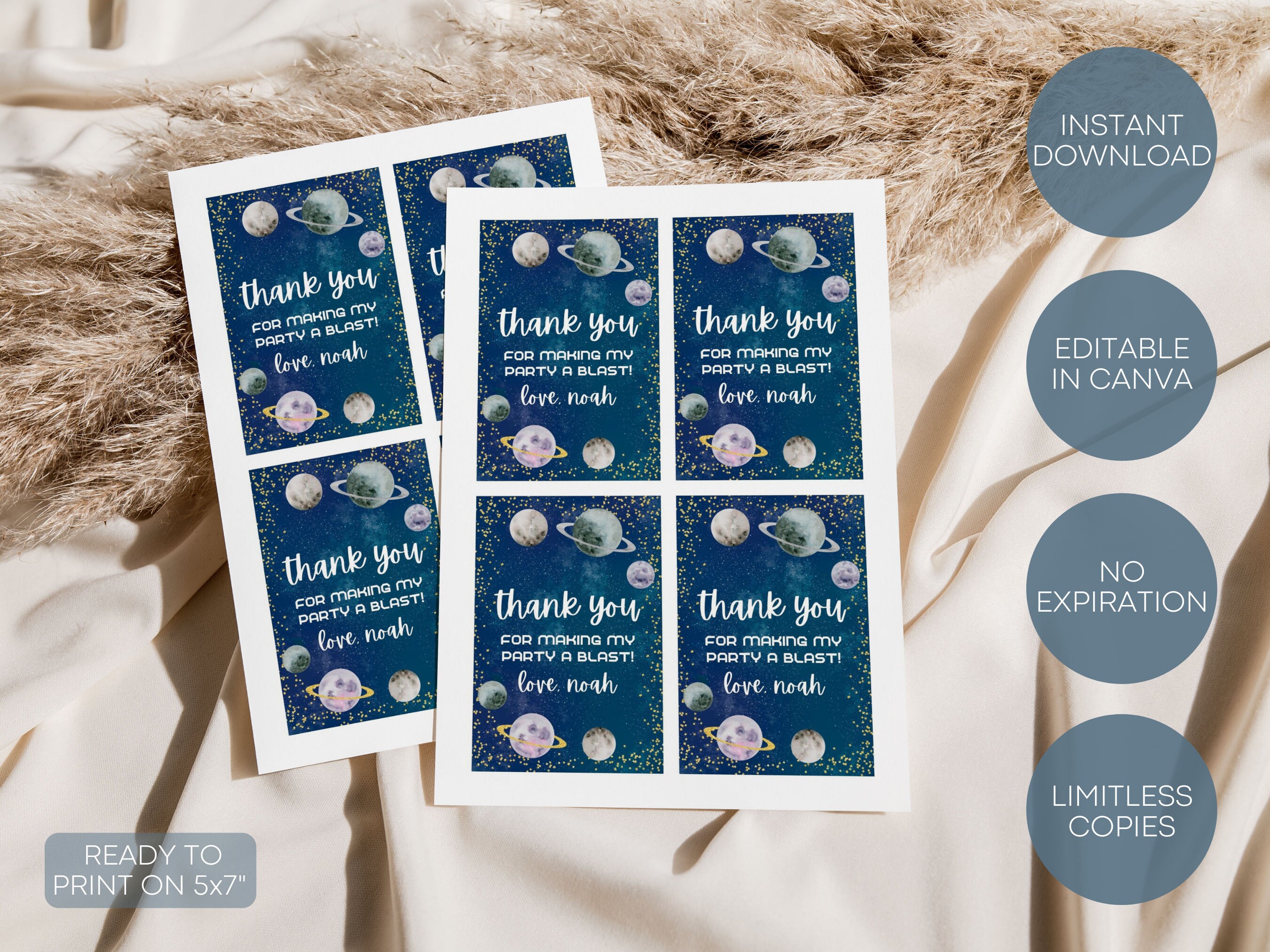 Space Favor Tags Favor Tag Template Gift Tag Template - Etsy