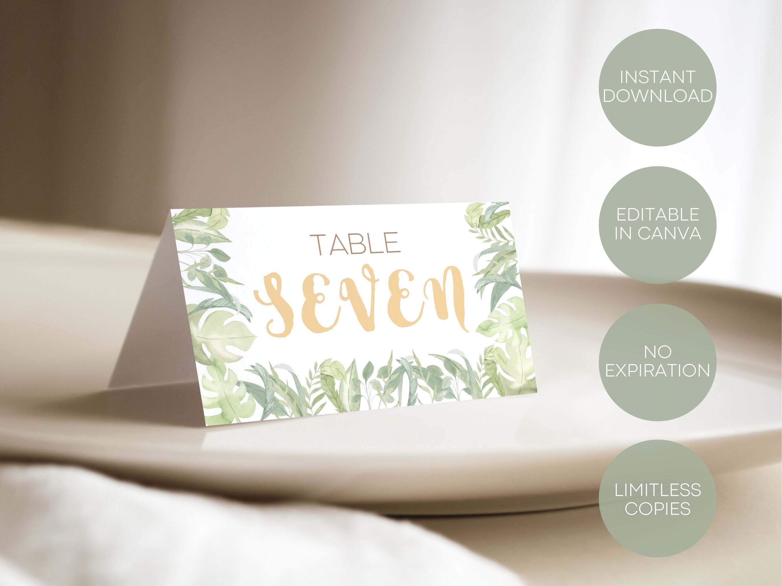 Editable Safari Table Numbers, Tented Table Numbers, Table Number ...