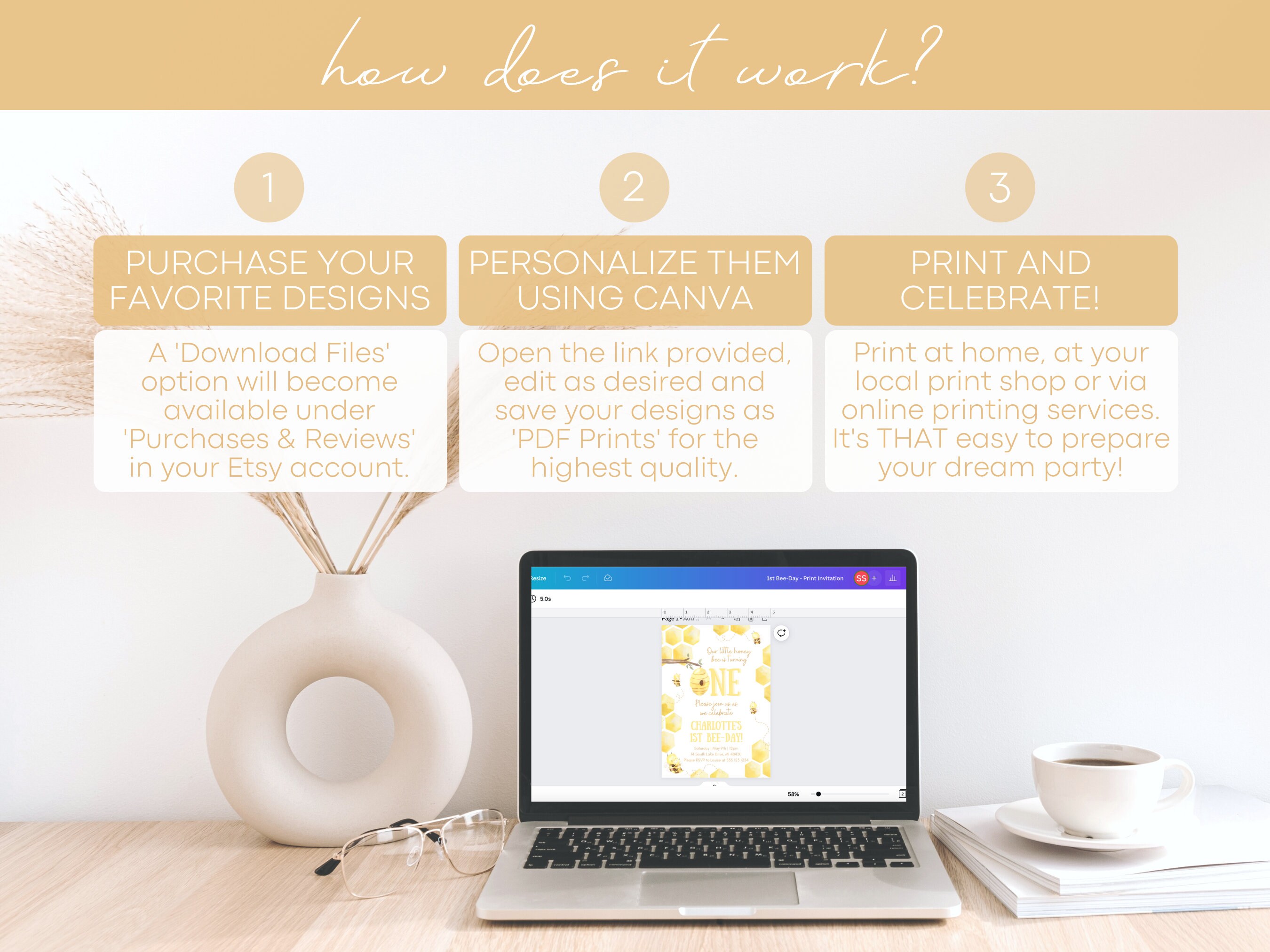 Editable Bee Party Hat, Birthday Party Hats, First Birthday Hat, 1st ...