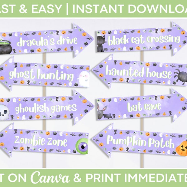 Halloween Directional Signs - Etsy