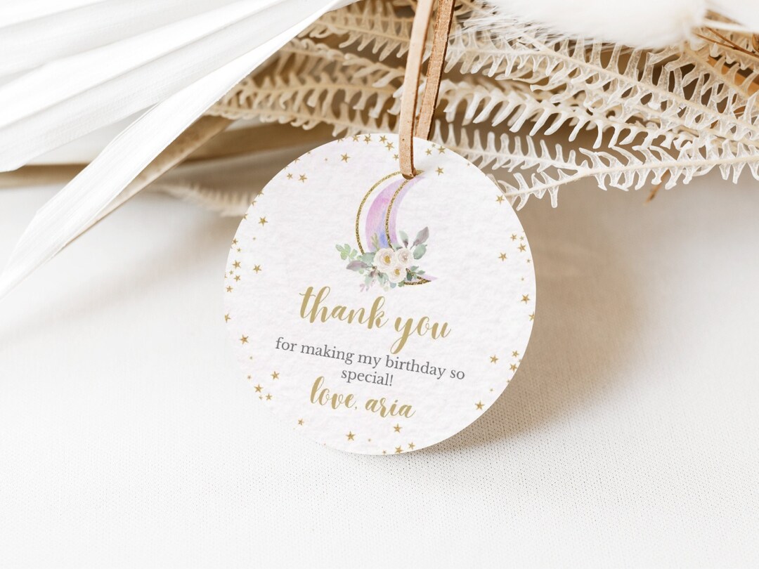 Editable Moon Favor Tag, Moon Thank You Tag, Printable Favor Label ...