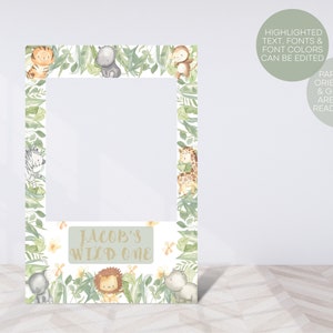 Editable Safari Selfie Frame, Photo Prop Frame Printable, Instagram ...