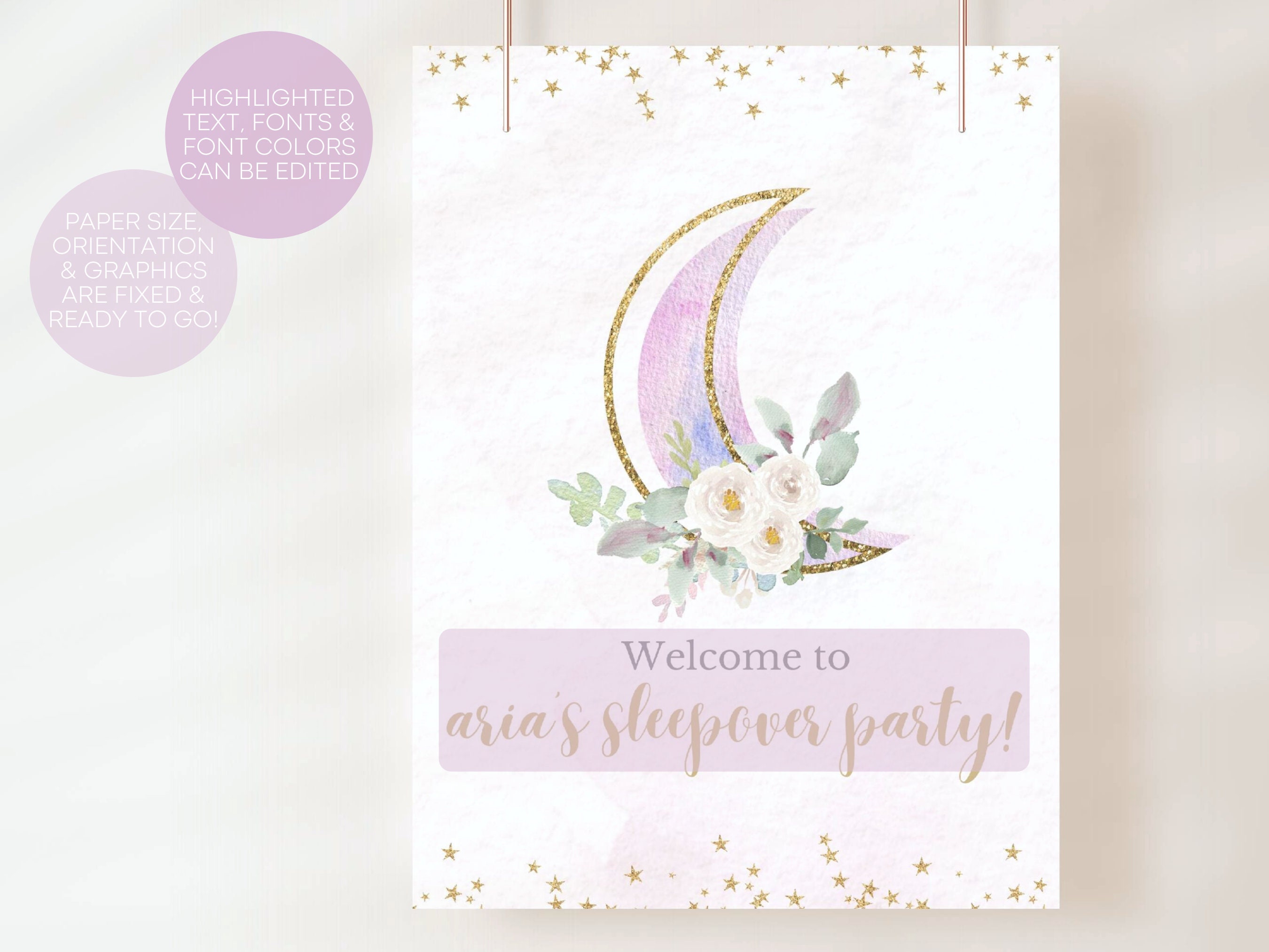 Editable Slumber Party Welcome Sign, Sleepover Party Welcome Poster ...