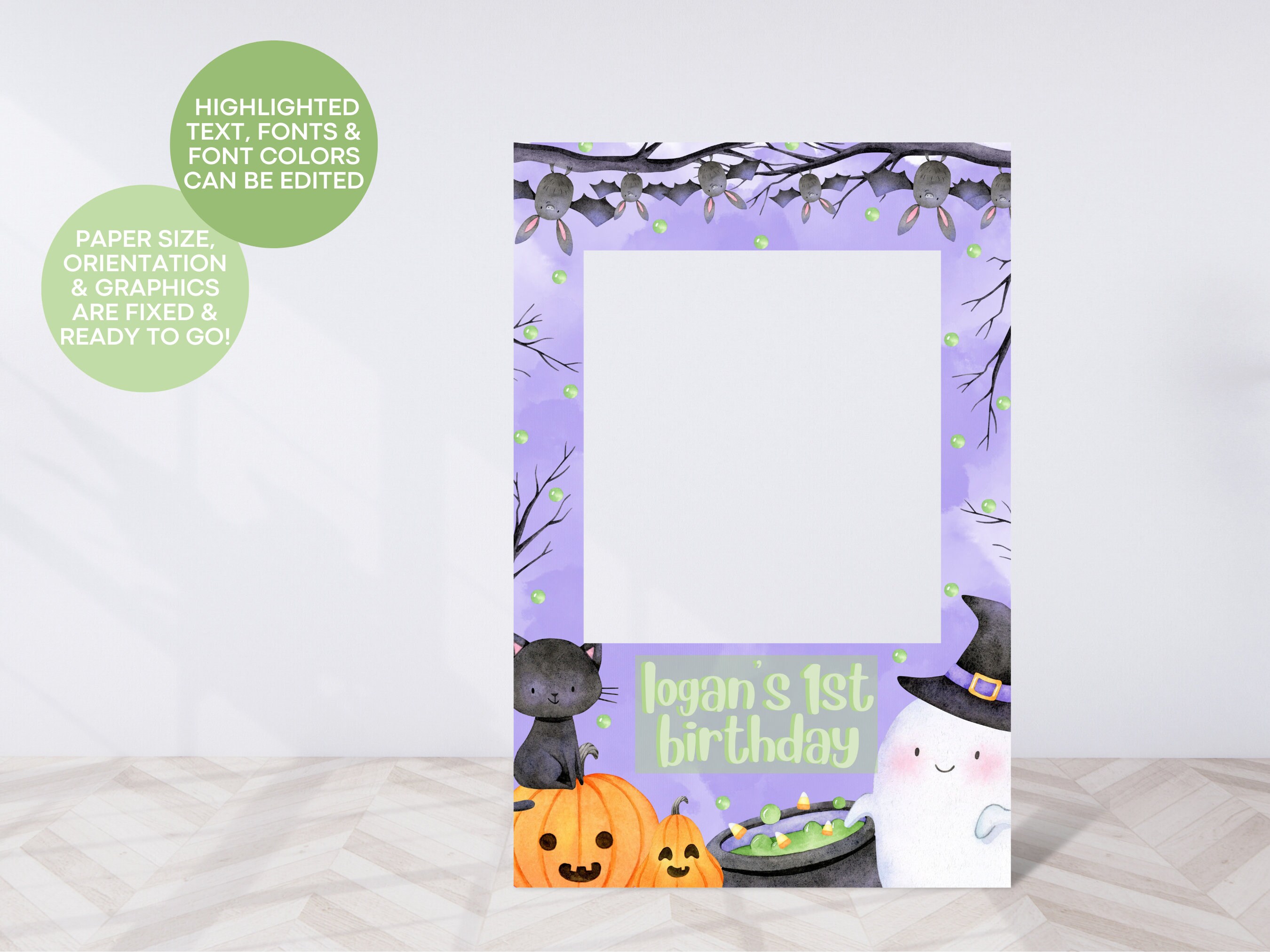 Editable Halloween Selfie Frame Halloween Photo Booth Prop - Etsy