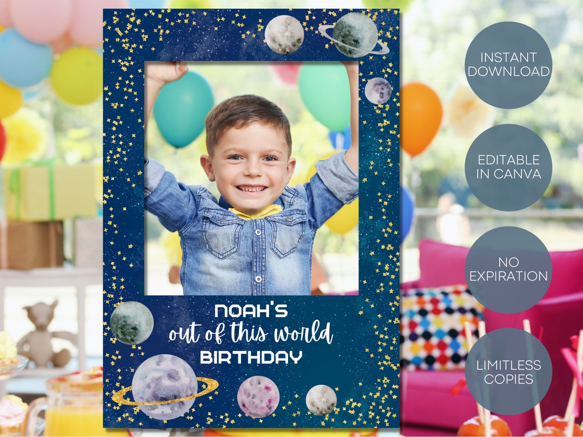 Space Selfie Frame Space Party Props Birthday Selfie Frame | Etsy