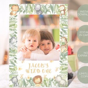 Editable Safari Selfie Frame, Photo Prop Frame Printable, Instagram ...
