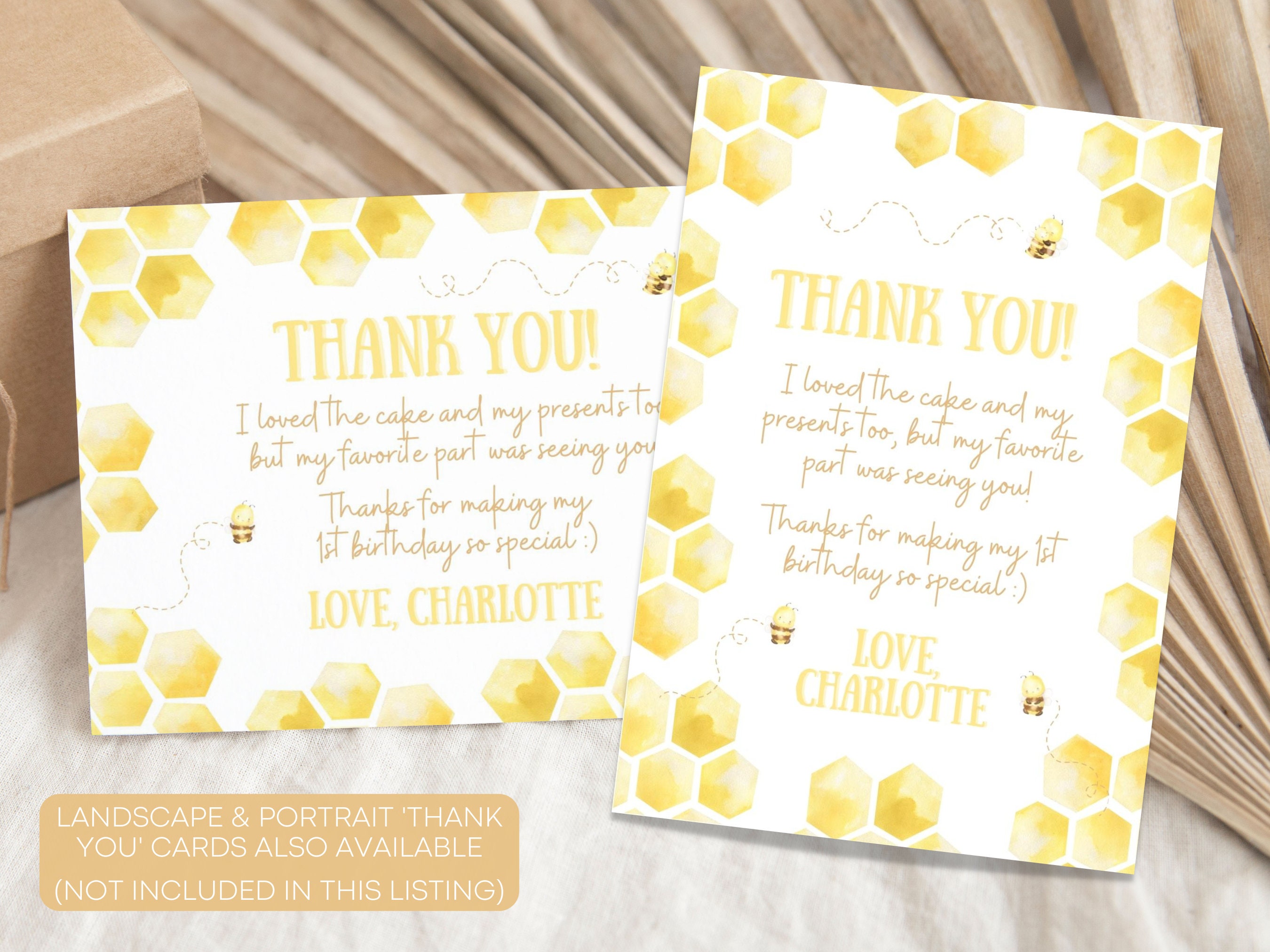 Editable Bee Gift Tag, Bee Birthday Thank You Tag, Favor Tag Template ...