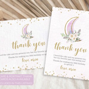 Editable Moon Favor Tag, Moon Thank You Tag, Printable Favor Label ...