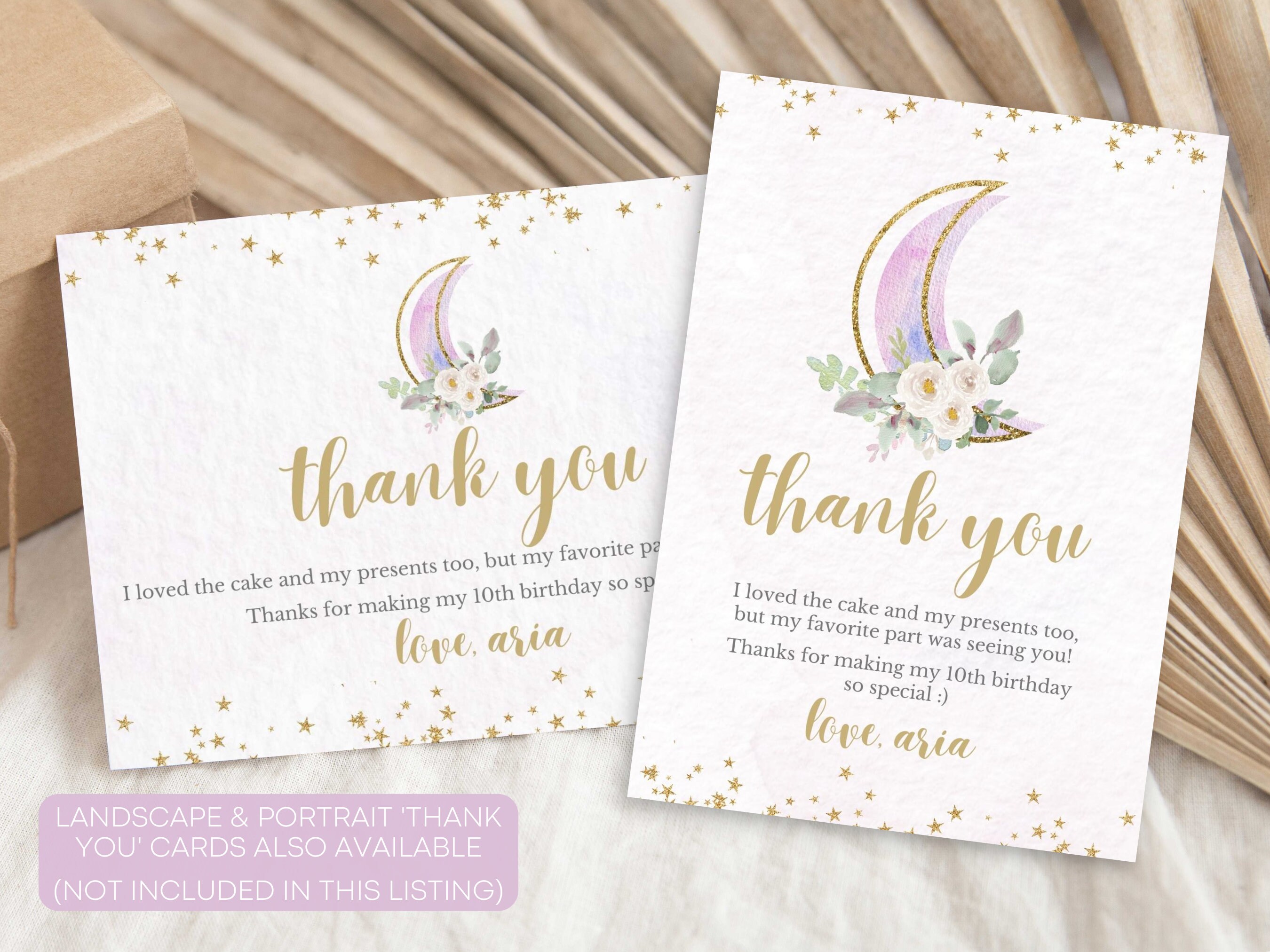 Editable Moon Favor Tag, Moon Thank You Tag, Printable Favor Label ...