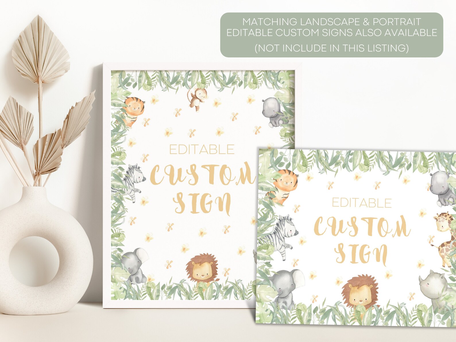 Editable Safari Selfie Frame, Photo Prop Frame Printable, Instagram ...