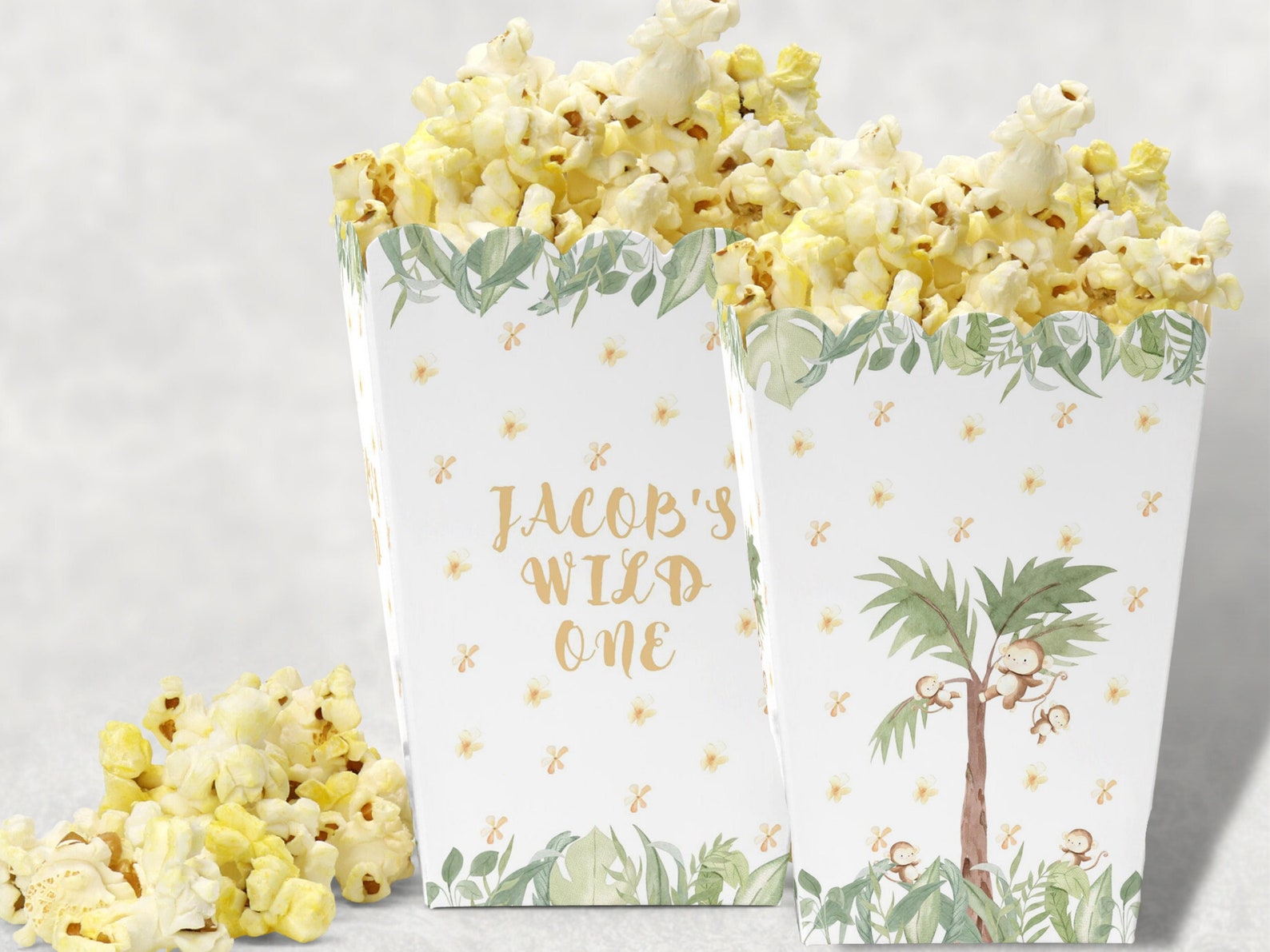 Editable Safari Popcorn Boxes, Popcorn Box Template, Birthday Popcorn ...