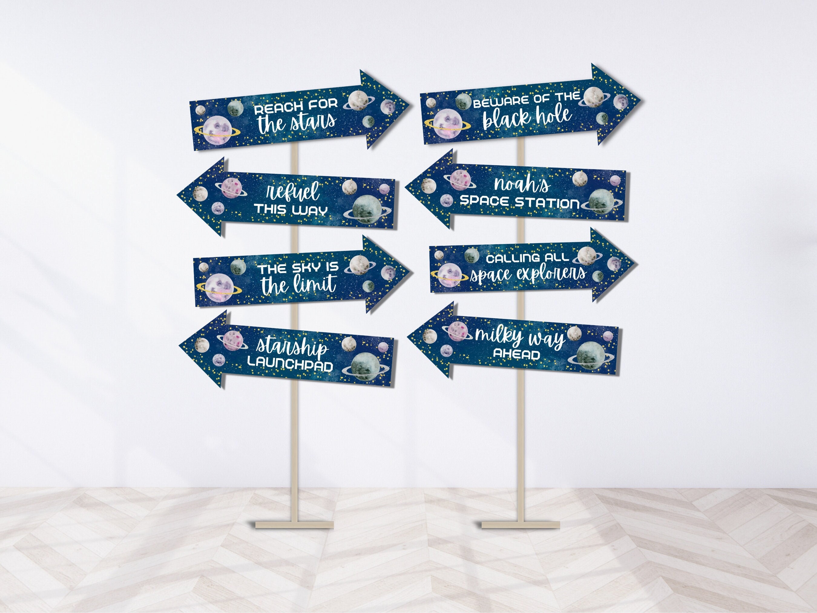 Space Direction Signs, Space Party Decor, Space Birthday Decorations ...