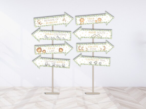 Editable Safari Directional Sign Party Direction Sign - Etsy