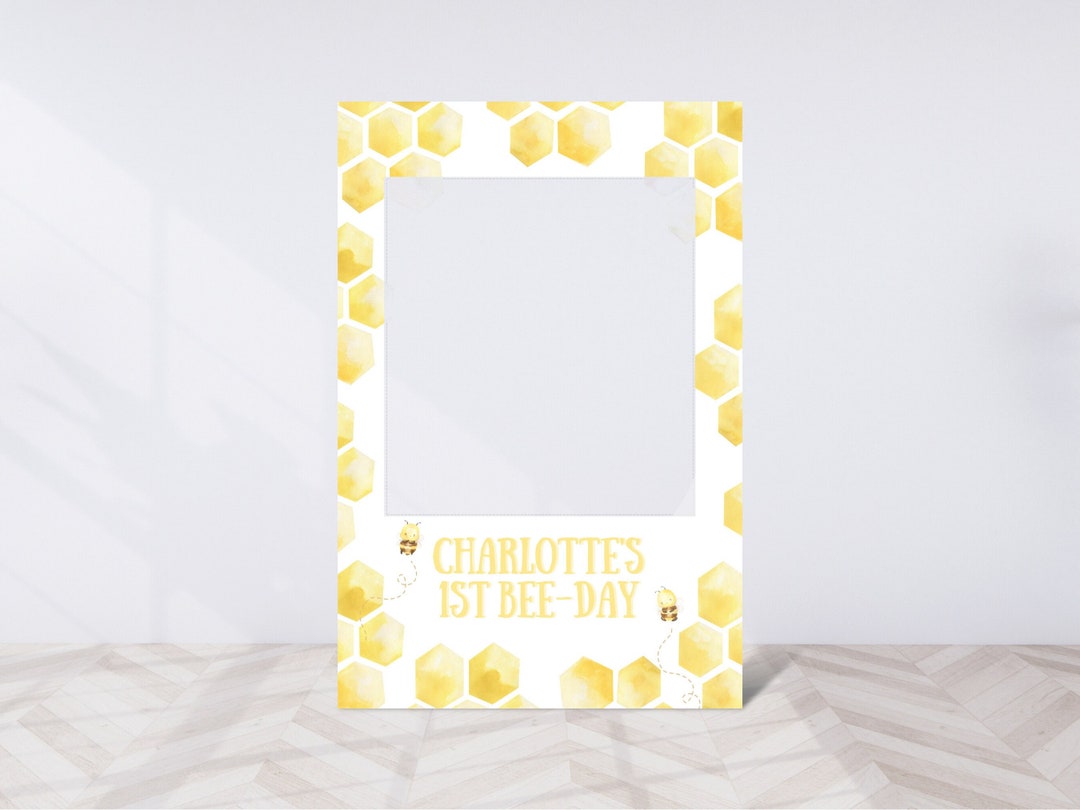 Editable Bee Selfie Frame, Birthday Selfie Frame, Photo Booth Frame ...