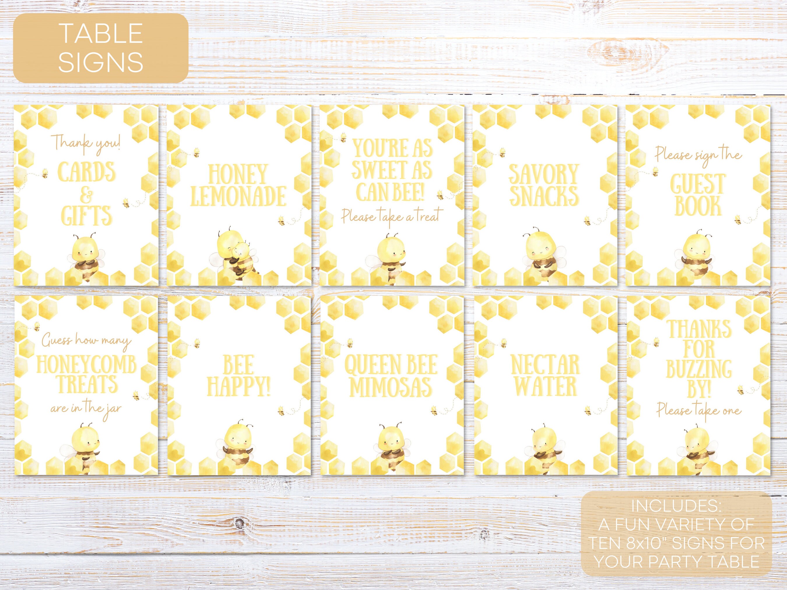 Editable Bee Party Table Sign, Bee Birthday Sign, Table Sign Template ...