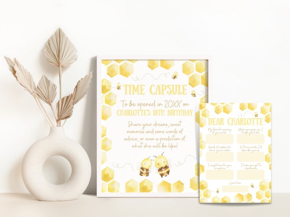 Editable Bee Time Capsule Time Capsule First Birthday Time - Etsy