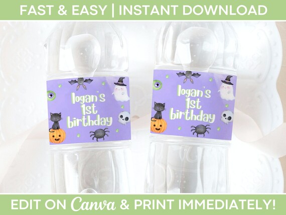 Editable Halloween Water Bottle Labels Water Bottle Label - Etsy