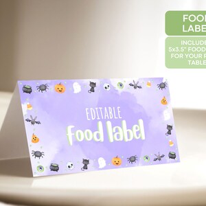 Editable Halloween Food Labels, Halloween Food Tent Cards, Halloween ...