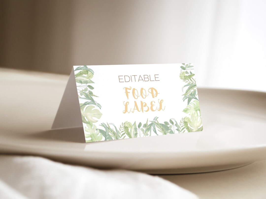 Editable Safari Food Labels, Food Label Template, Party Food Signs ...