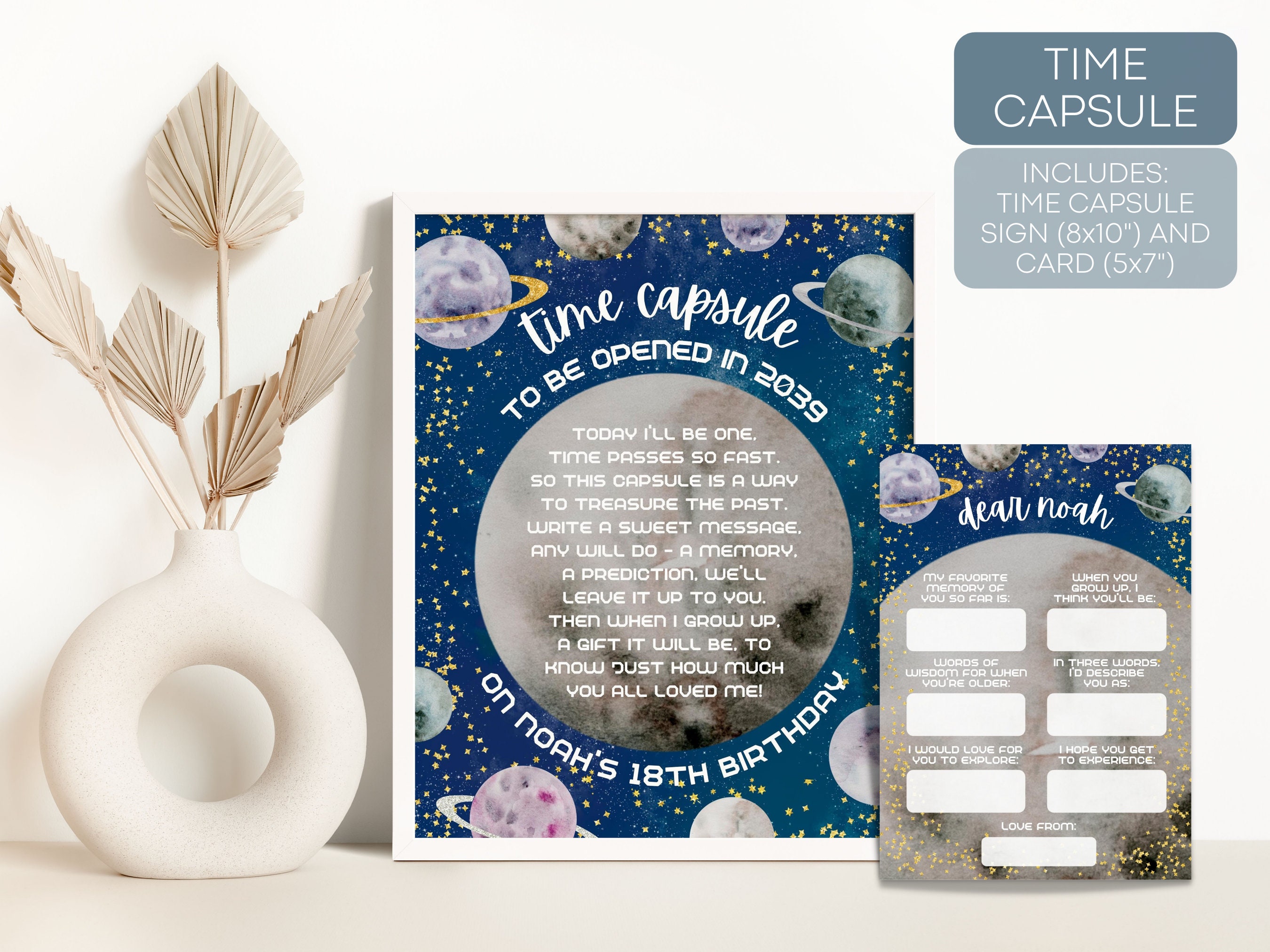 Space Time Capsule, Time Capsule Cards, Time Capsule First Birthday ...