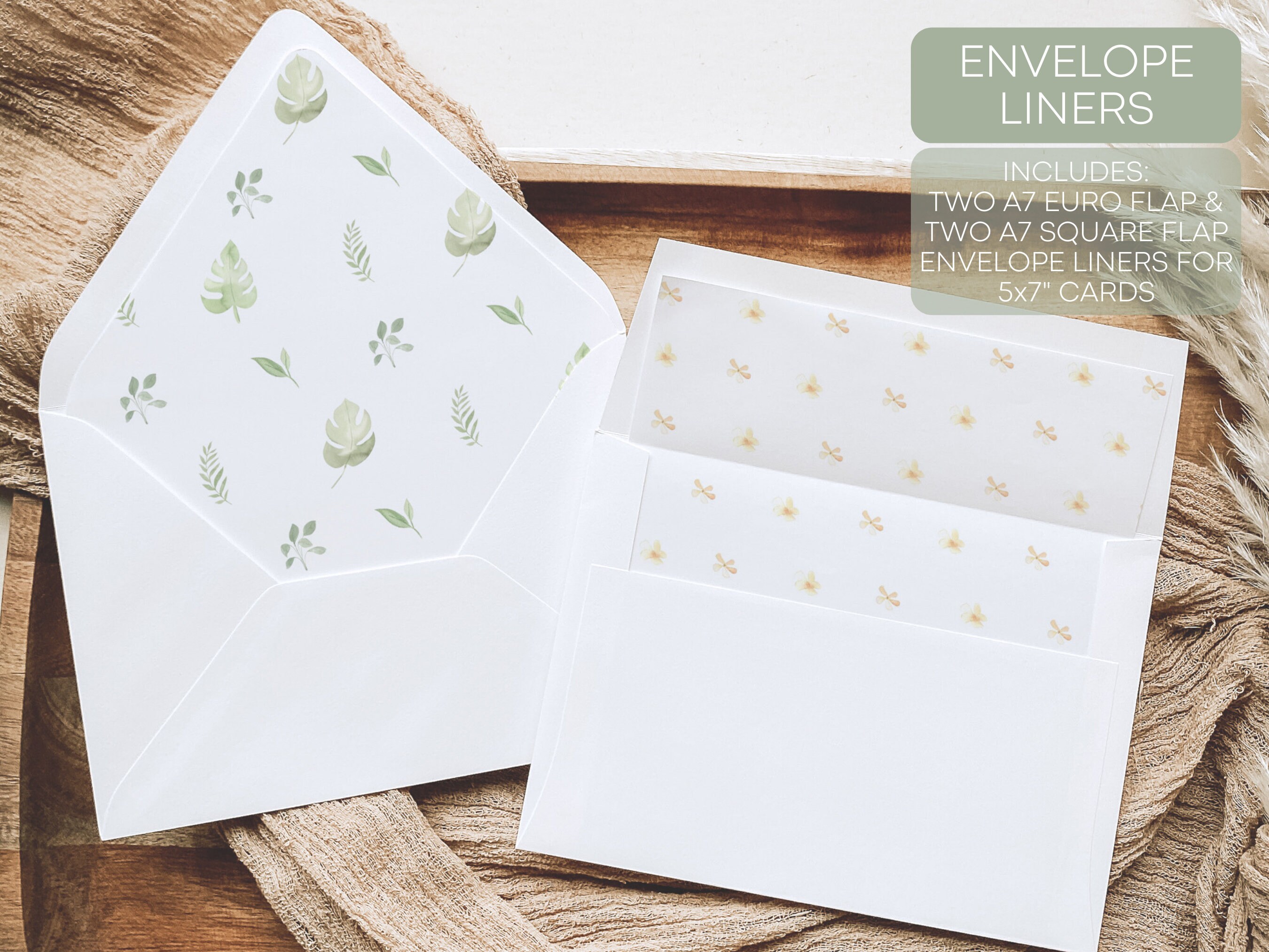 Editable Safari Envelope Liners, Envelope Liner Template, A7 Envelope ...