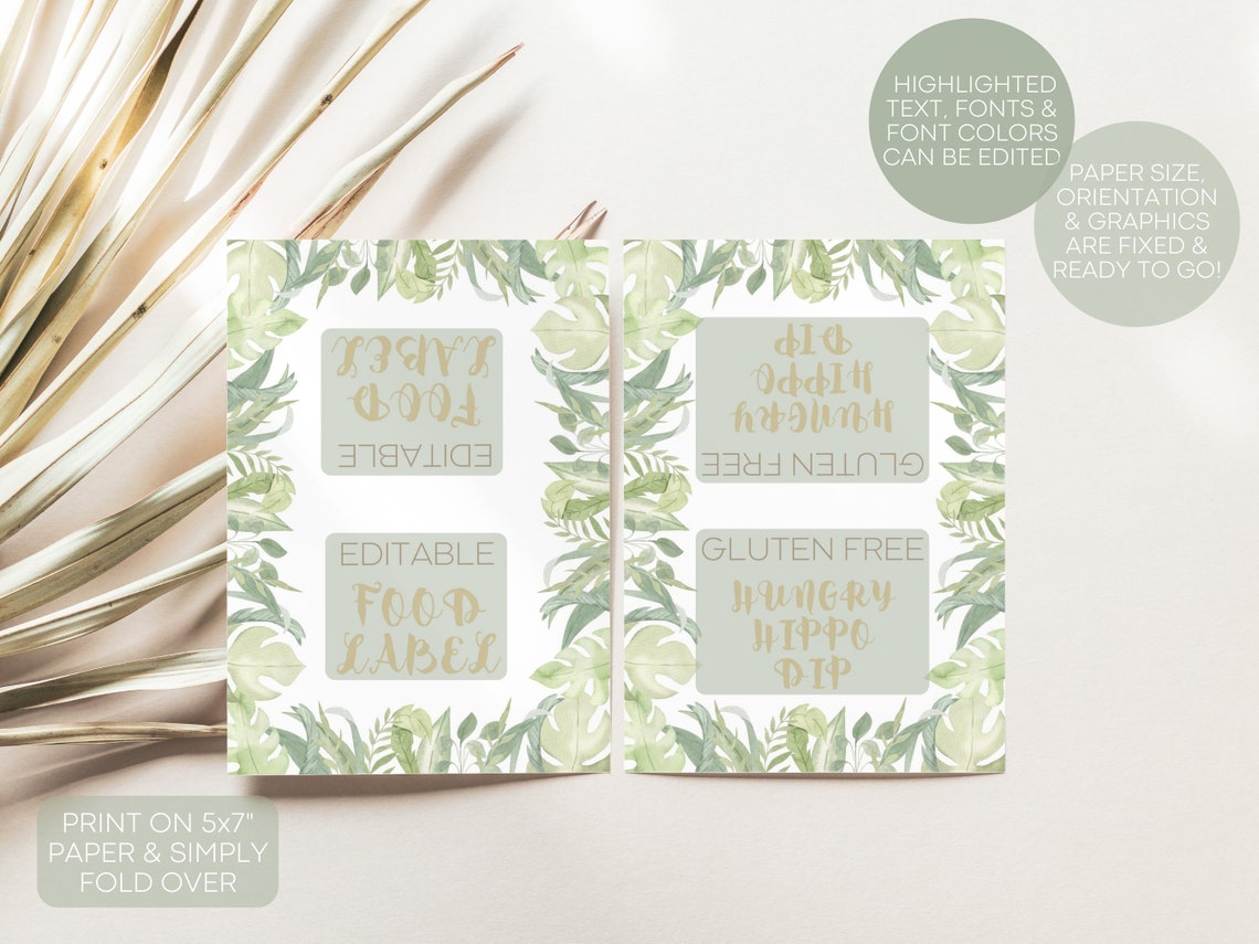 Editable Safari Food Labels, Food Label Template, Party Food Signs ...