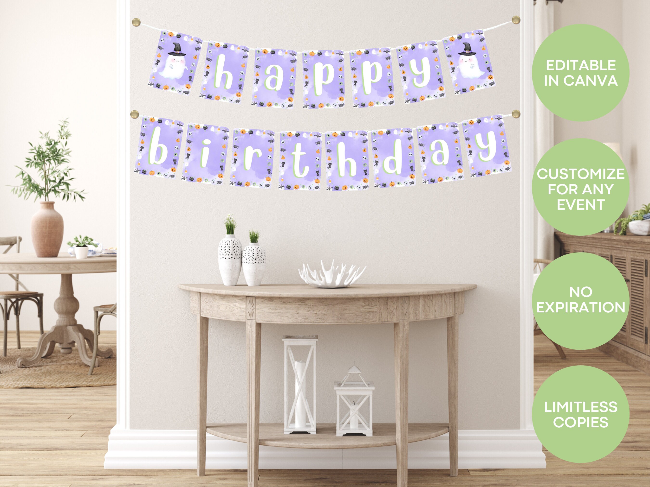 Editable Halloween Birthday Banner Spooky One Banner - Etsy