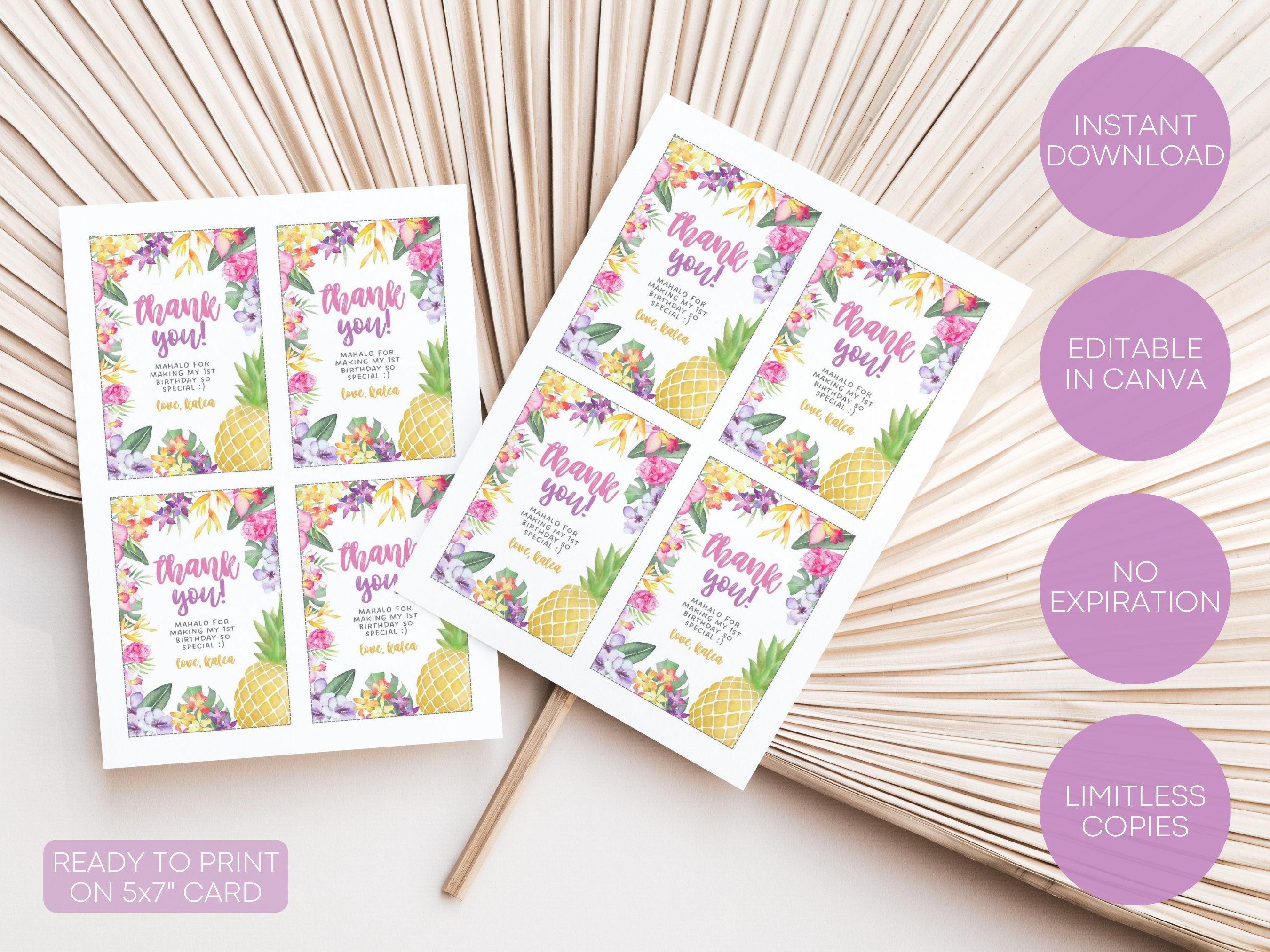 Editable Luau Favor Tag, Hawaiian Birthday Favor Tag, Tropical Party ...