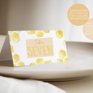 Editable Bee Table Numbers Table Number Template Table | Etsy