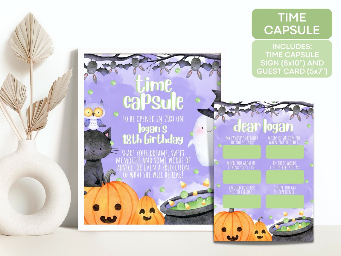 Editable Halloween Time Capsule Sign Spooky One Time Capsule - Etsy