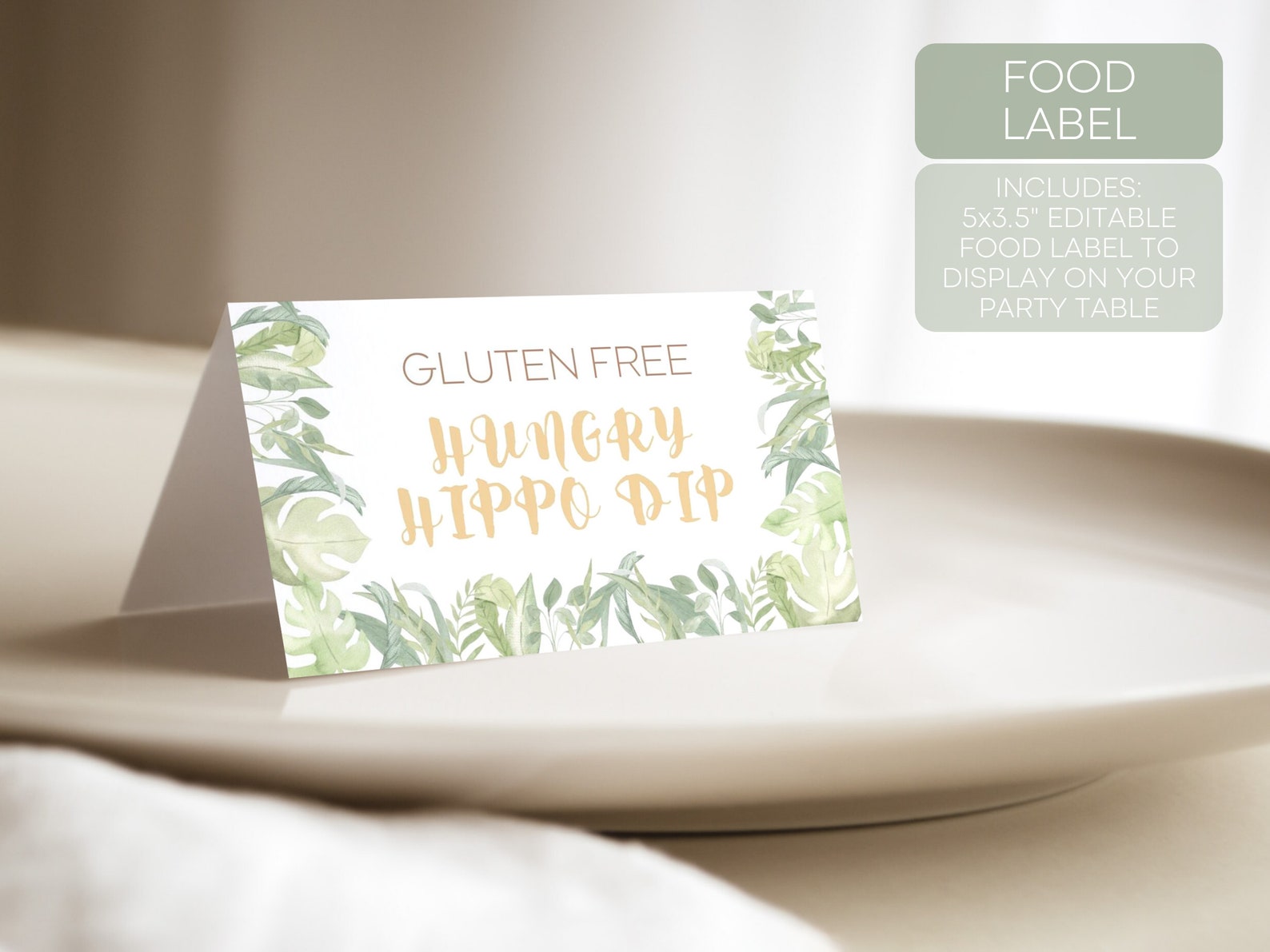 Editable Safari Food Labels, Food Label Template, Party Food Signs ...