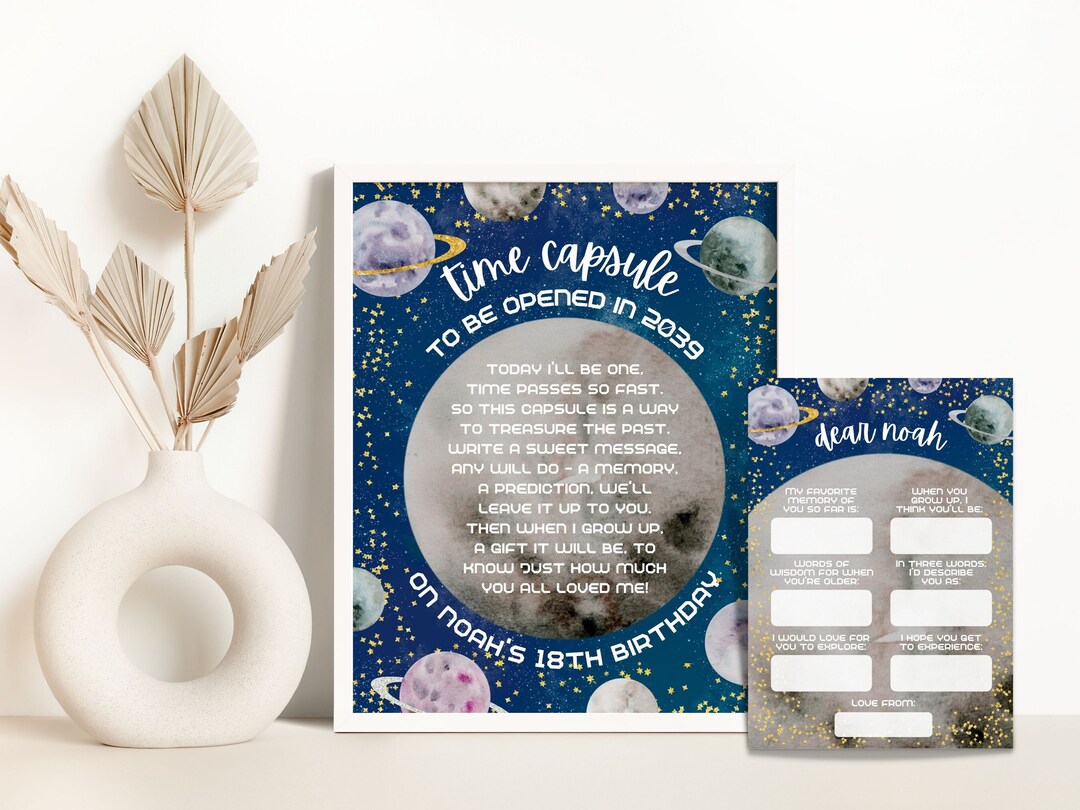 Space Time Capsule, Time Capsule Cards, Time Capsule First Birthday ...