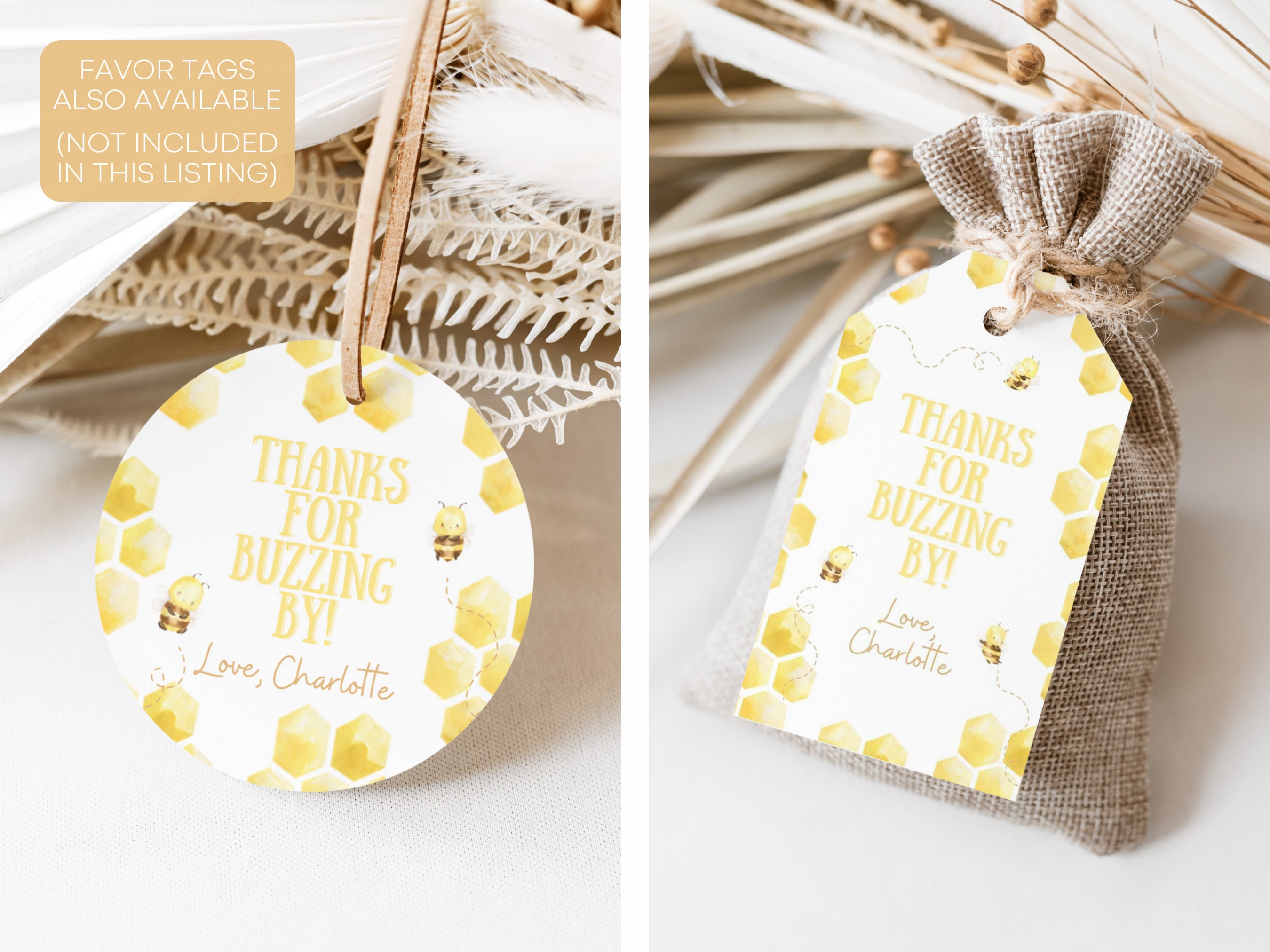 Editable Bee Thank You Card, Thank You Note, Birthday Thank You, Party ...