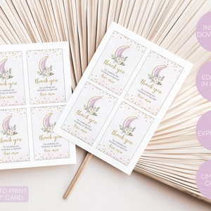 Editable Moon Favor Tag, Moon Thank You Tag, Printable Favor Label ...