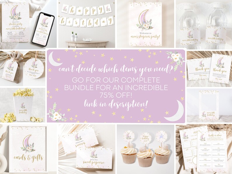 Editable Moon Birthday Banner, Happy Birthday Banner Printable ...